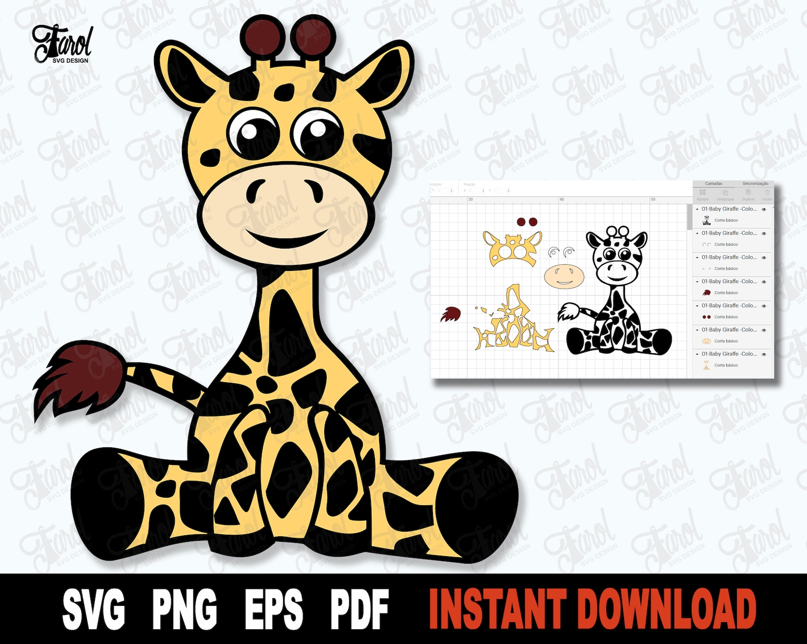 Giraffe Svg Cute Giraffe Svg File for Cricut Silhouette - Etsy