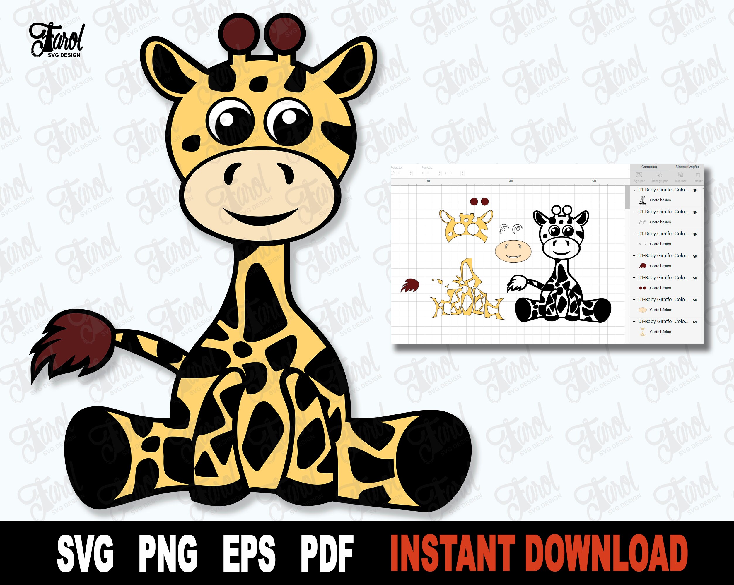 Giraffe Svg Cute Giraffe Svg File for Cricut Silhouette - Etsy UK