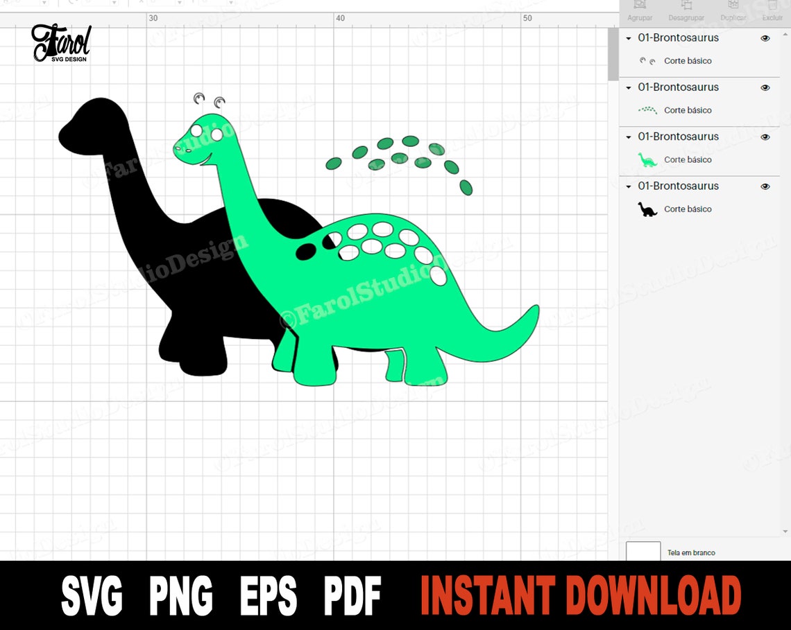 Dinosaur SVG Brontosaurus SVG Dinosaur SVG File for Cricut | Etsy