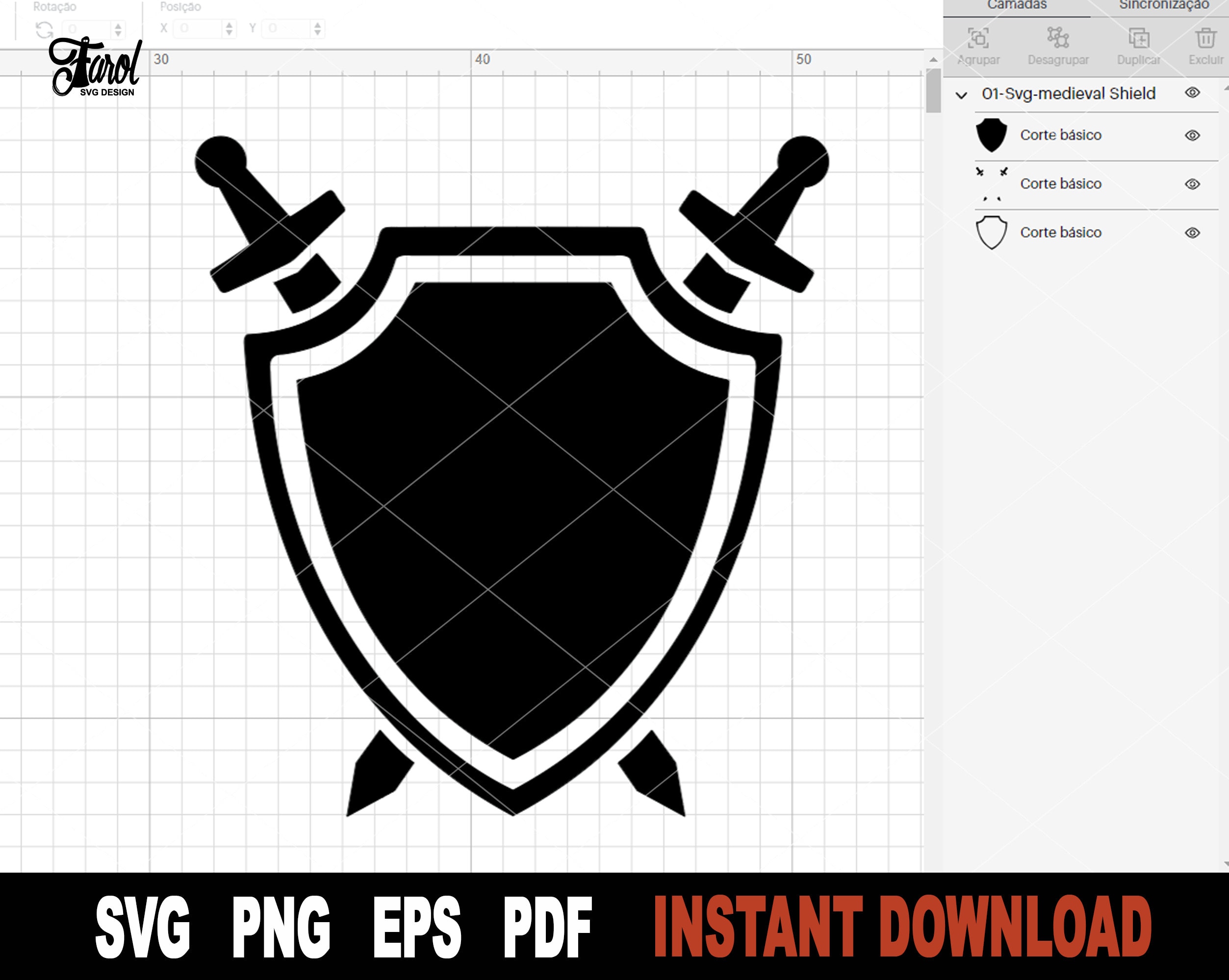Medieval Shield With Sword SVG: Armor of God, Christian Clipart ...