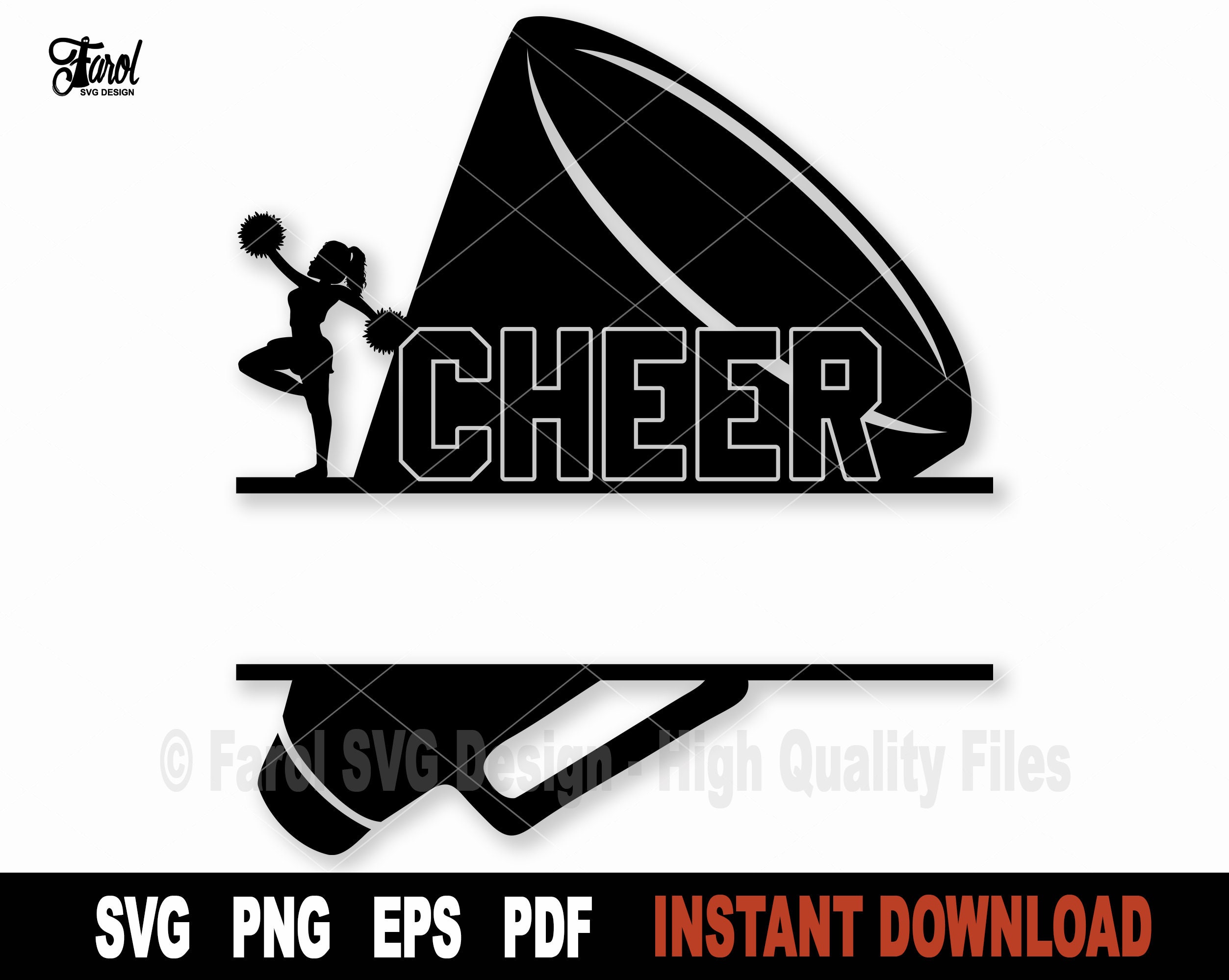 Megaphone Svg Cheerleader Svg Cut File Cheer Name Frame Etsy Canada
