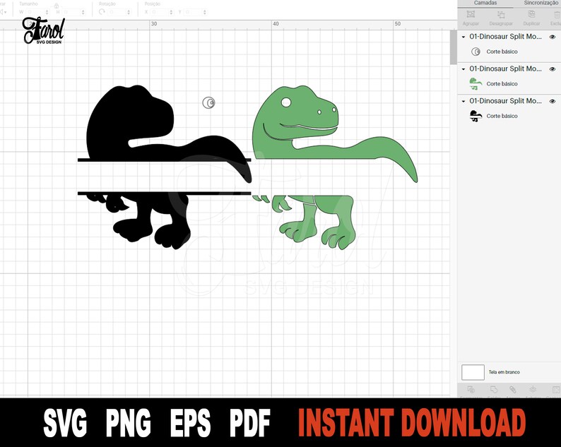 Dinosaur SVG Tyrannosaurus Rex SVG Dinosaur Split Monogram - Etsy