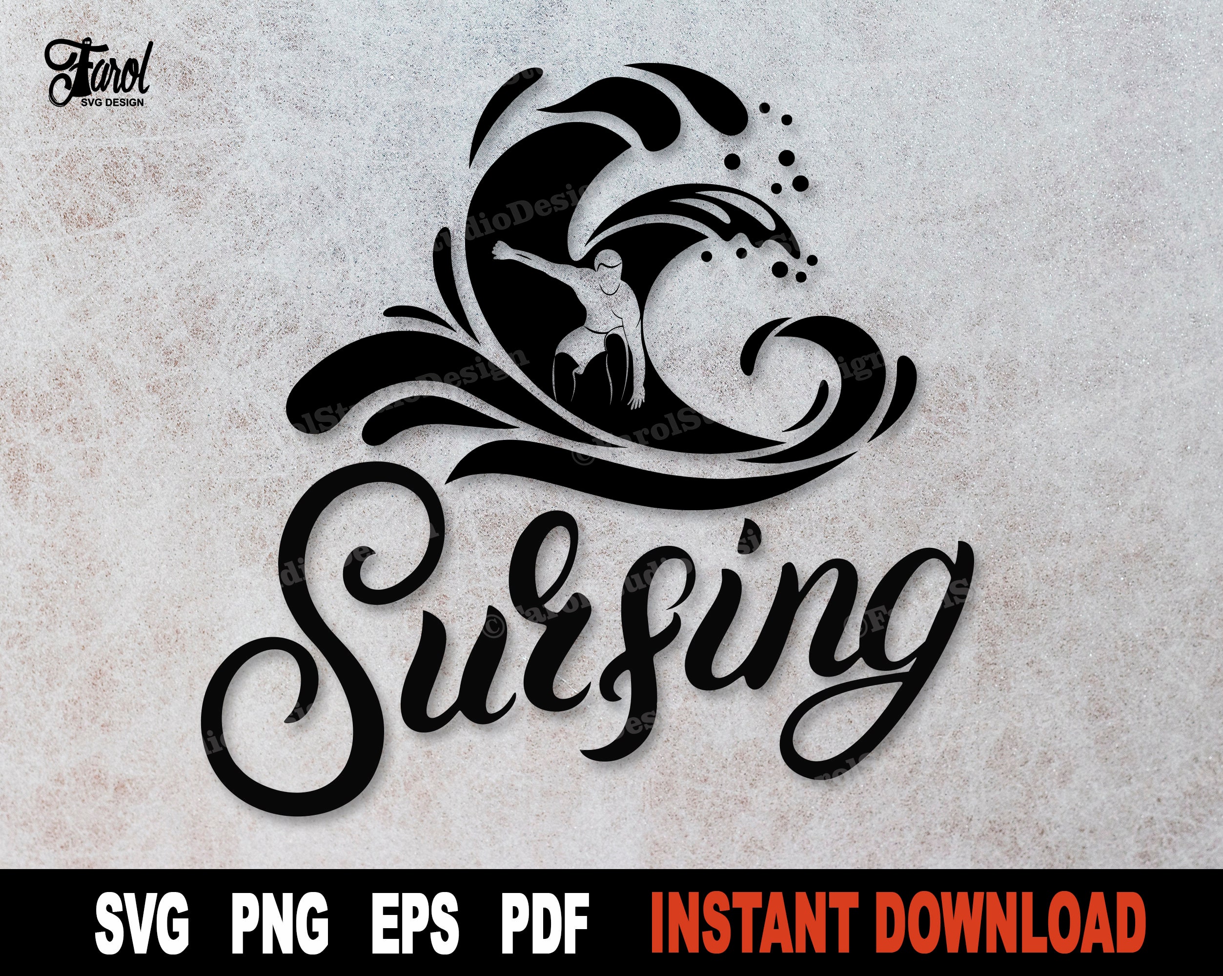 Papercraft Card Making & Stationery jpg svg Surf Text Vector Digital ...