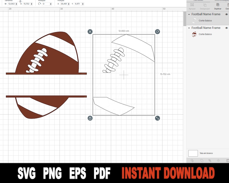 Football Split Monogram SVG: Sport Vector Clipart (digital Download) - Etsy