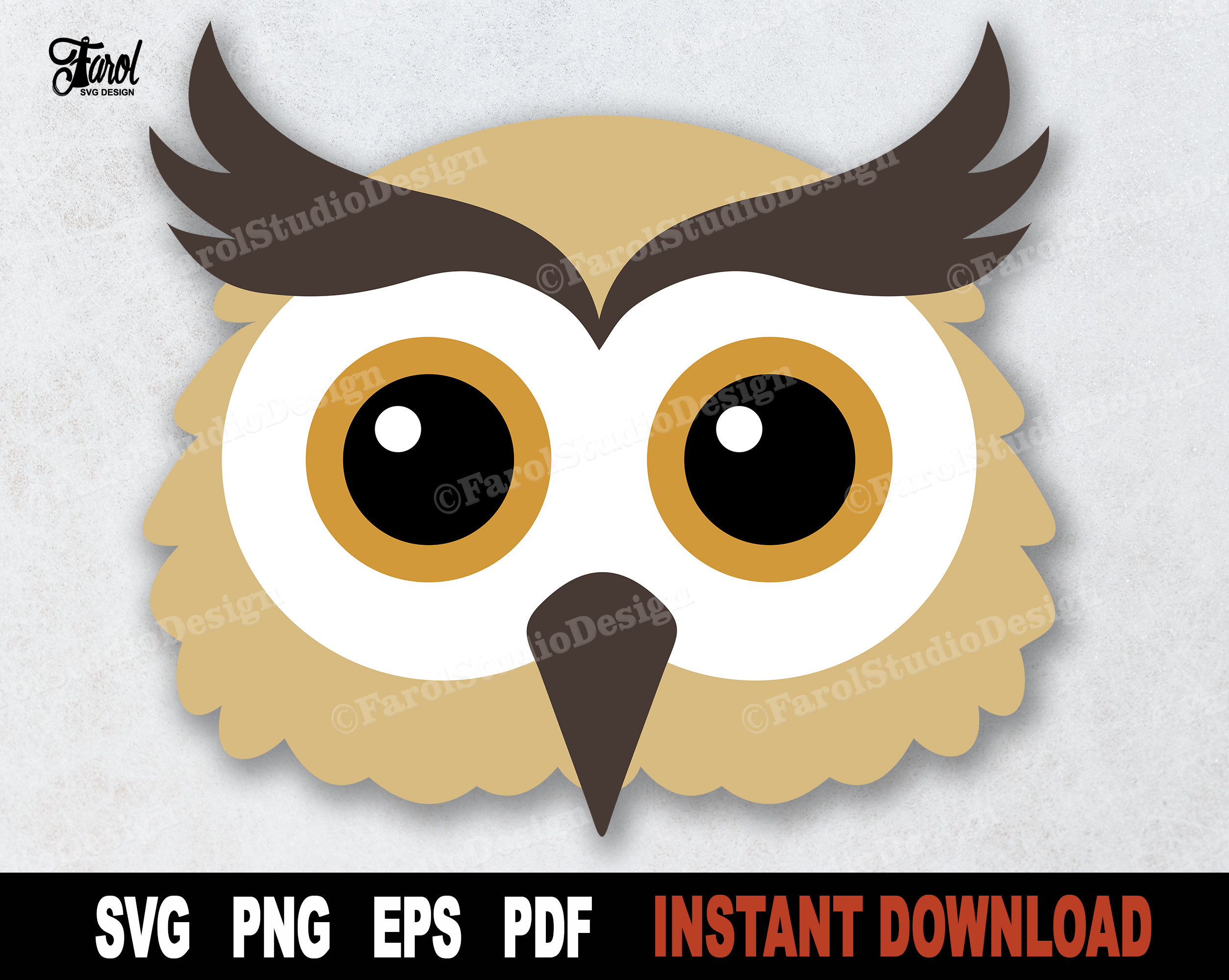 Owl SVG Cute Owl Face SVG File for Cricut Silhouette Owl - Etsy