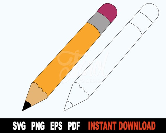 Pencil Clipart SVG Pencil SVG School SVG Cut File Cricut - Etsy