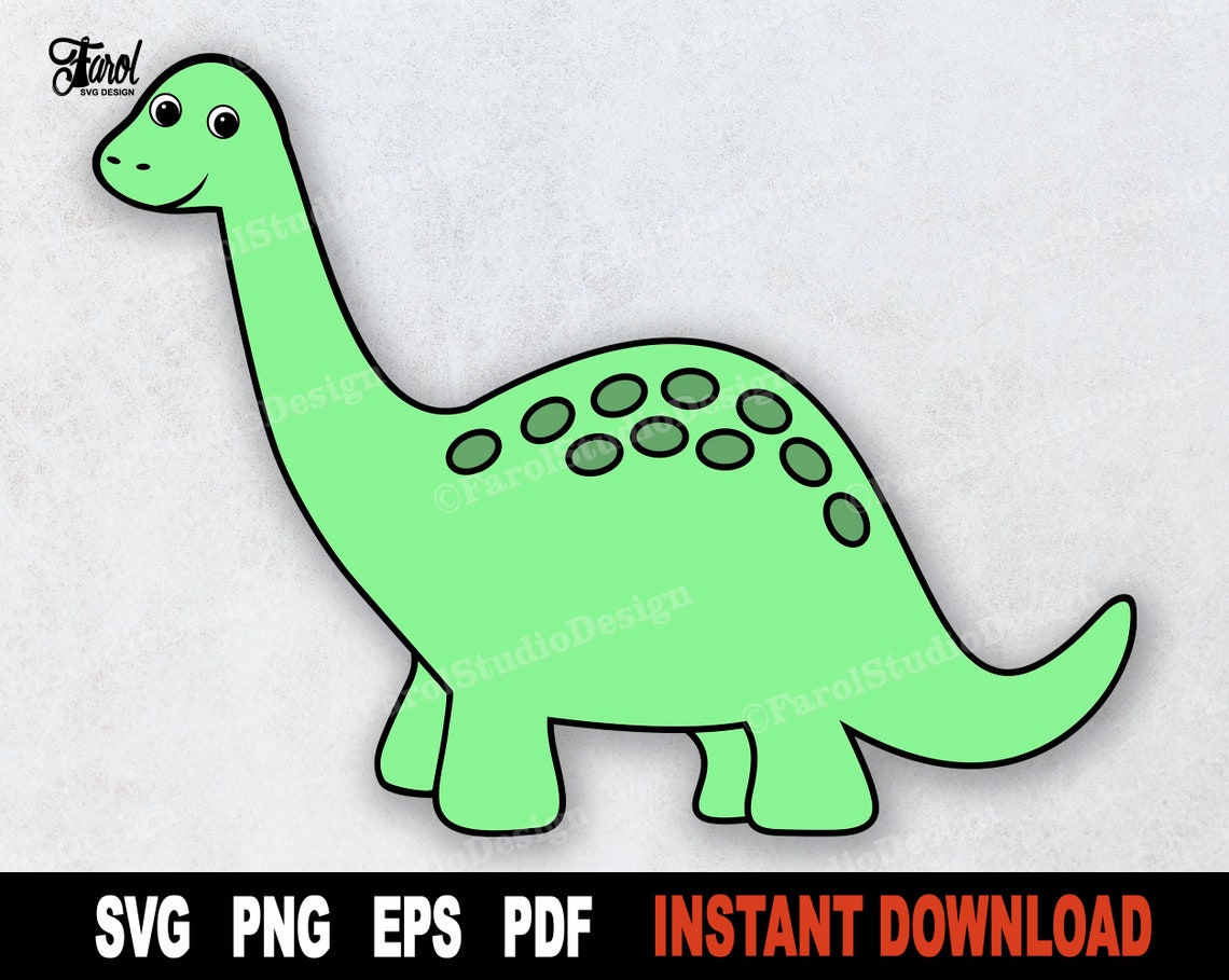 Dinosaur SVG Brontosaurus SVG Dinosaur SVG File for Cricut | Etsy