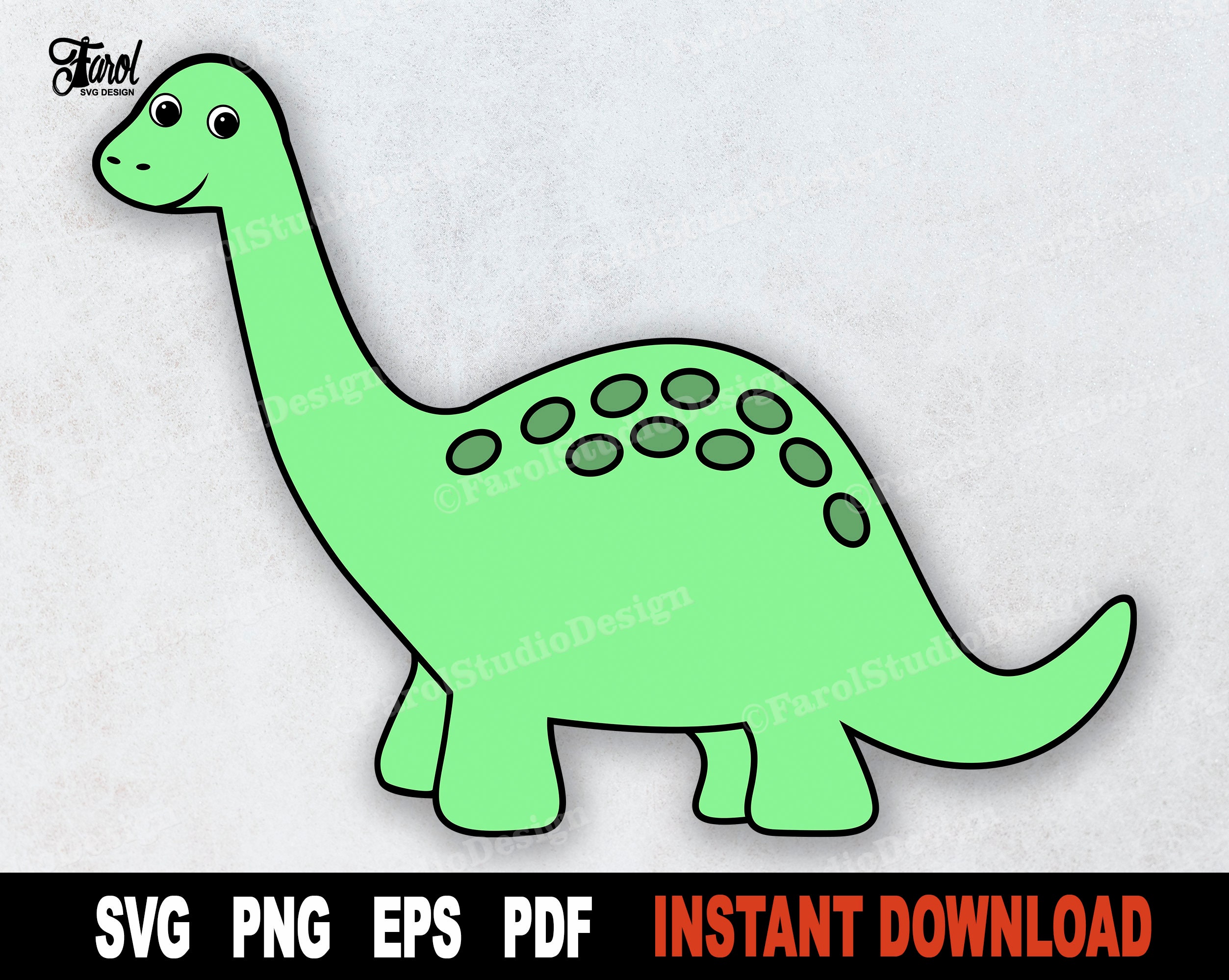 Dinosaur SVG Brontosaurus SVG Dinosaur SVG File for Cricut | Etsy