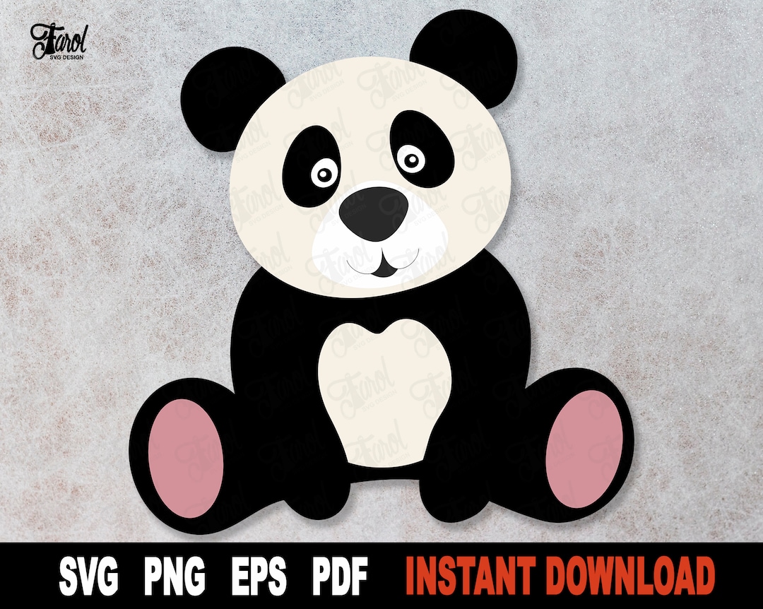 Panda SVG, Panda Bear SVG File for Cricut, Silhouette, Animal Clipart ...