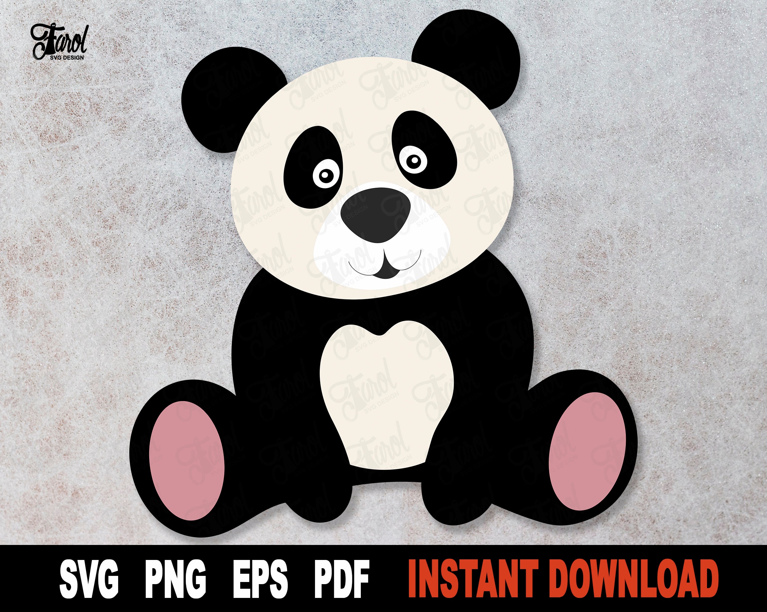 Panda SVG Panda Bear SVG File for Cricut Silhouette Animal | Etsy