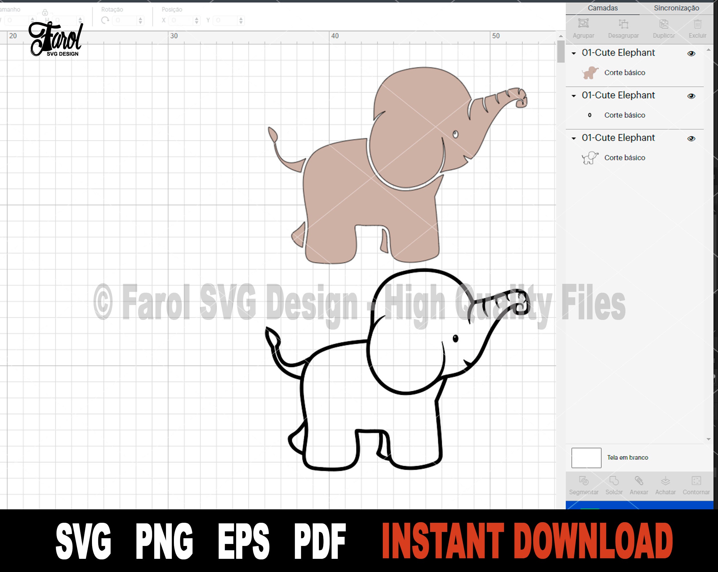 Elephant SVG Baby Elephant SVG File for Cricut Silhouette - Etsy