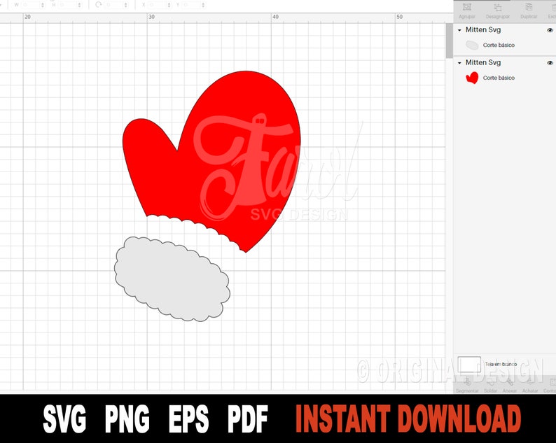 Christmas Mitten SVG Cut File: Glove Art (digital Download) - Etsy