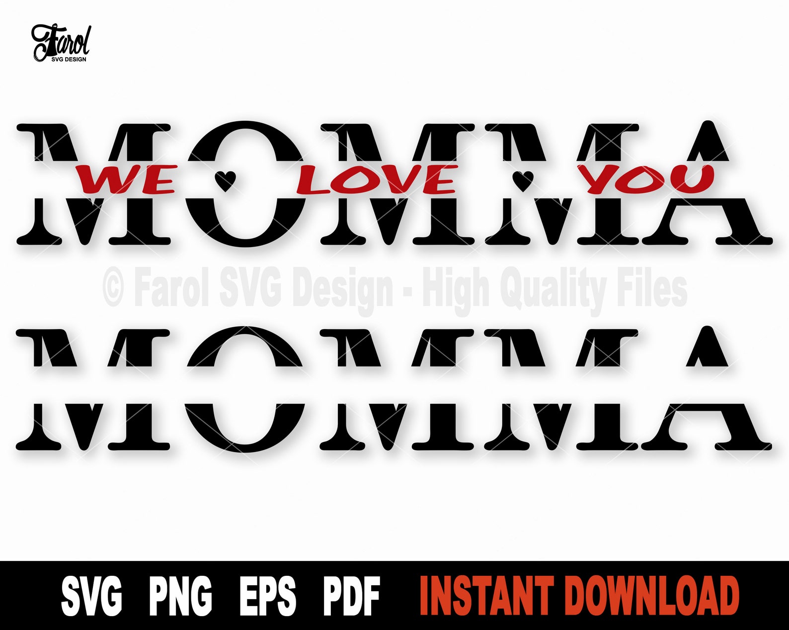 Momma SVG Split Name Frame Svg Mother's Day SVG File for | Etsy