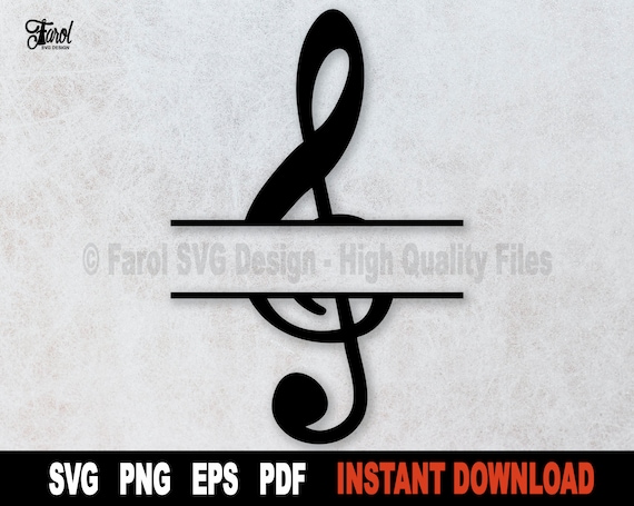 Treble Clef SVG Split Name Frame Svg Music Notes SVG File | Etsy
