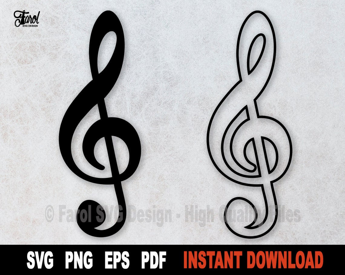 Treble Clef SVG Music Notes SVG File for Cricut Black - Etsy