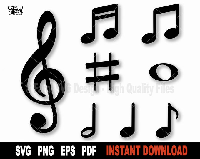 Music Note Name Label Vector Clipart / Outline & Stamp Graphics ...