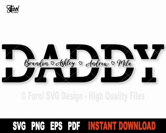 Daddy SVG Daddy Split Name Frame Svg Father's Day SVG - Etsy