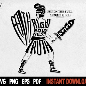 Armor of God SVG: Christian Cut File (digital Download) - Etsy