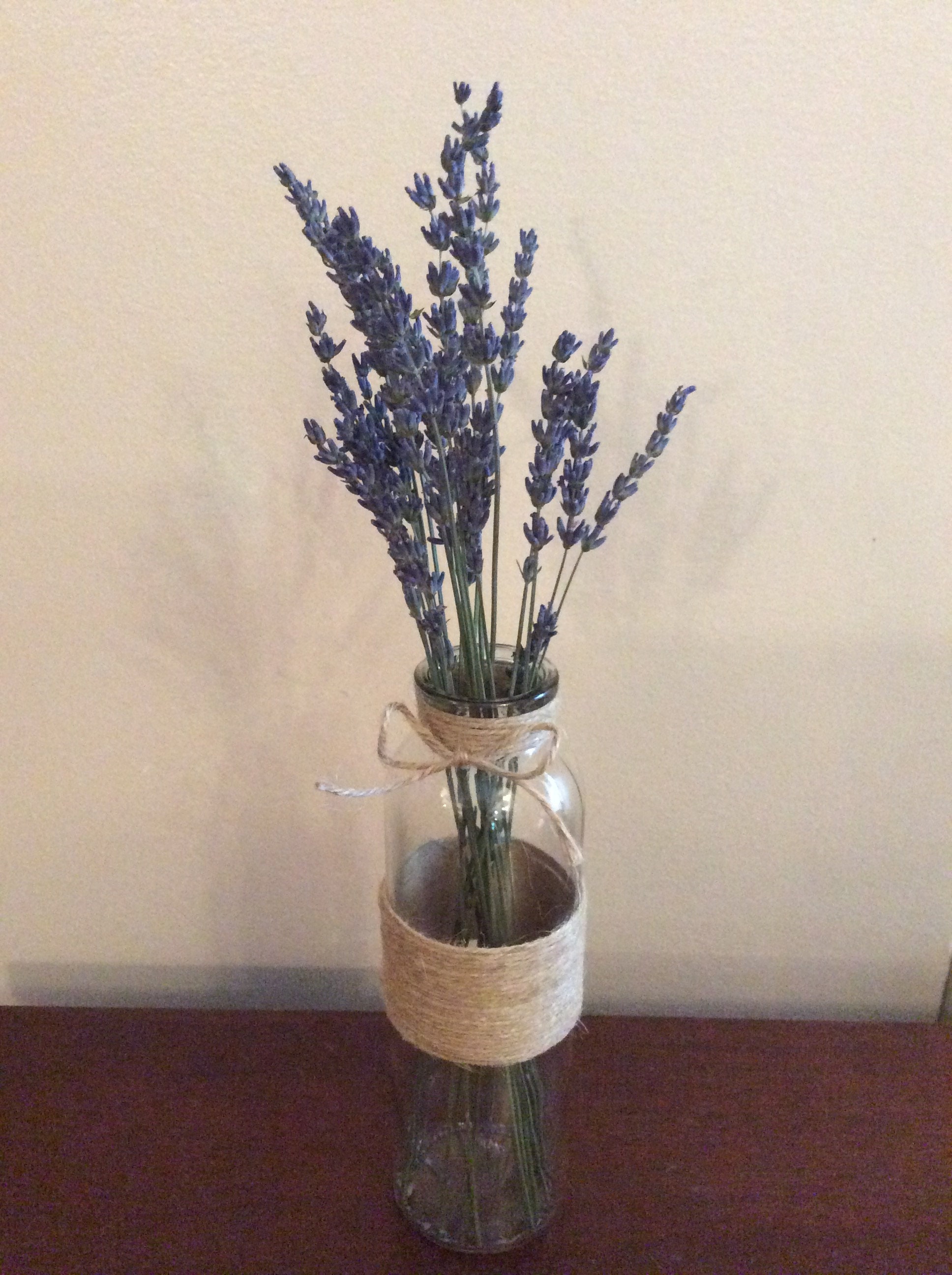 Wrapped Glass Vase with Dried Lavender Flowers | Etsy