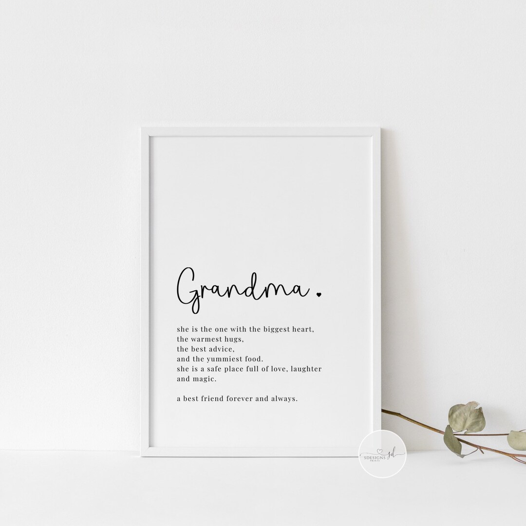 Grandma Definition Print, Mothers Day Print, Gift for Grandma ...