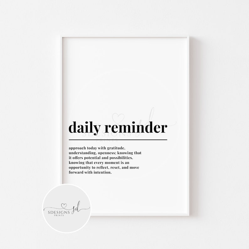 Daily Reminder Definition Print Law of Attraction - Etsy