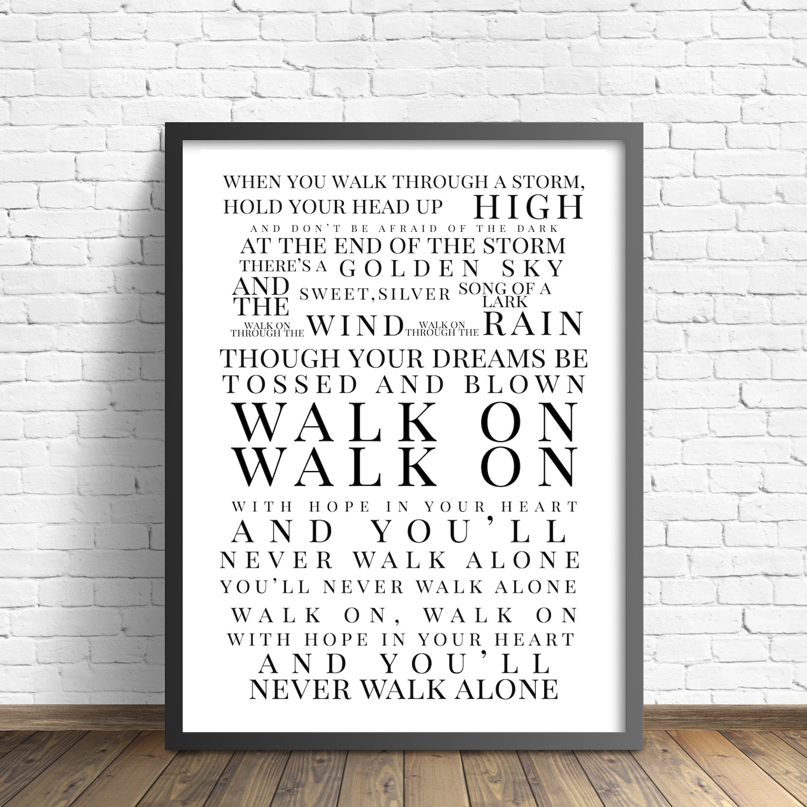 Youll Never Walk Alone Lyrics Print YNWA LFC Liverpool | Etsy