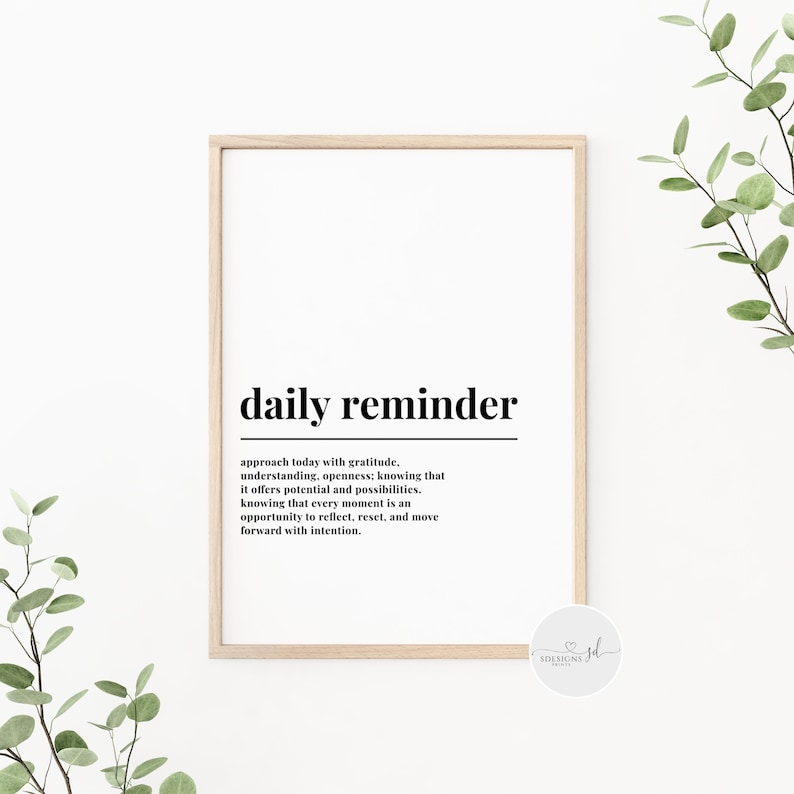 Daily Reminder Definition Print Law of Attraction - Etsy