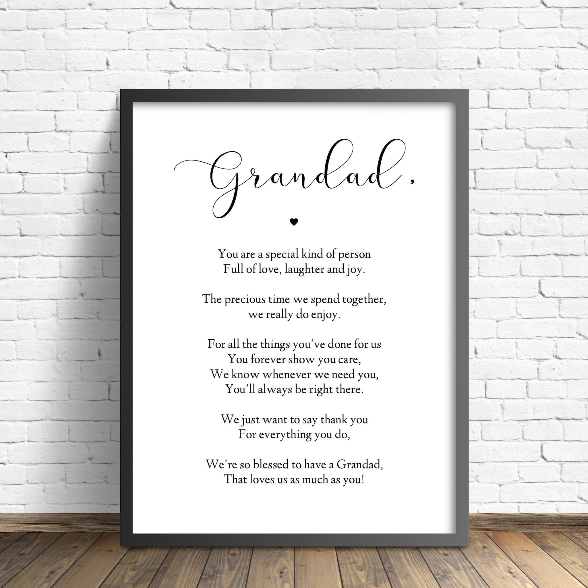 Grandad Poem Print Fathers Day Grand Father Gift For Him | Etsy