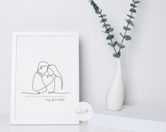 Engagement Line Art - Etsy