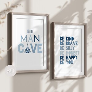 Boys Bedroom Set of 2 Quote Prints, Little Man Cave Print, Boys ...