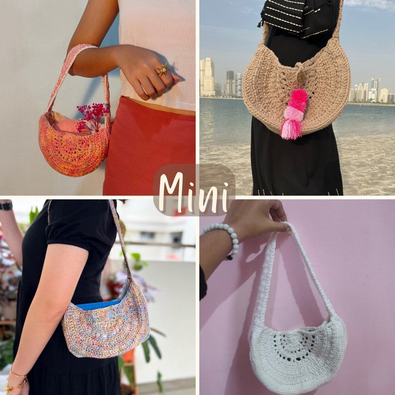 Selene Crochet Bag Pattern | 2 Sizes, Crescent, Handbag, Purse, - Etsy