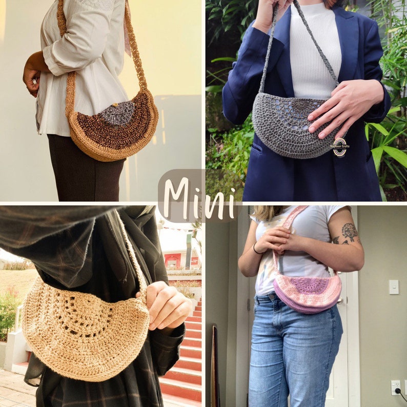 Selene Crochet Bag Pattern | 2 Sizes, Crescent, Handbag, Purse, - Etsy