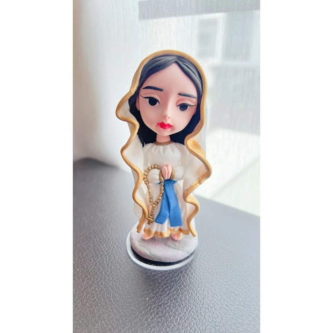 Doll Virgin Mary Statue Modern Miniature Small Indoor Kids 5 Inches ...