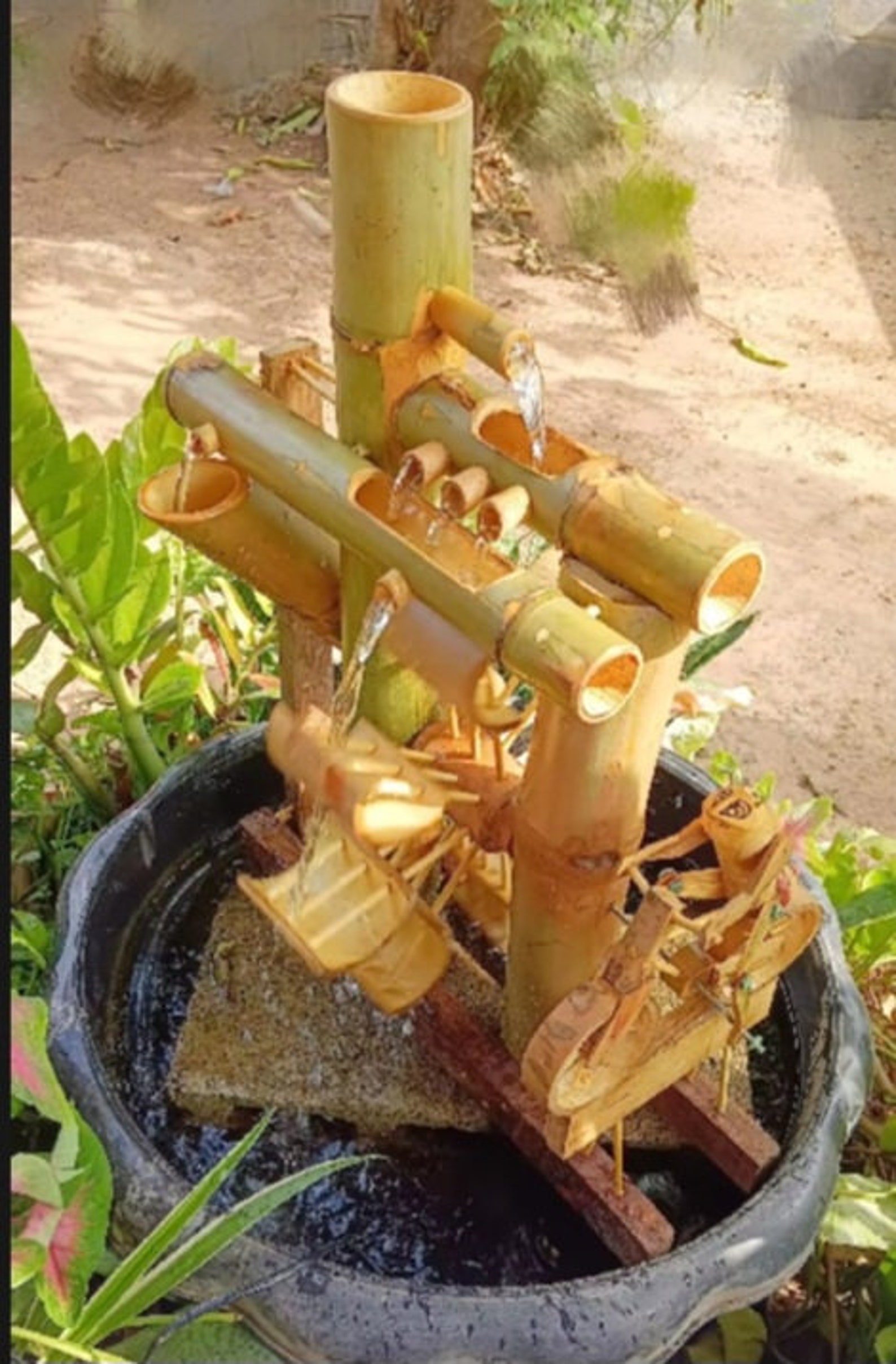 Large Shishi Odoshi Fountain Japanese Style Table Top Bamboo Fountain ...