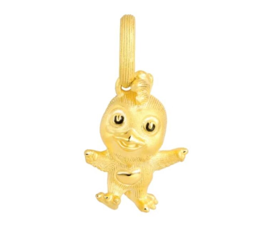 99% 24k Real Solid Gold Rooster, Chicken Charm Pendant Jewelry Animal ...