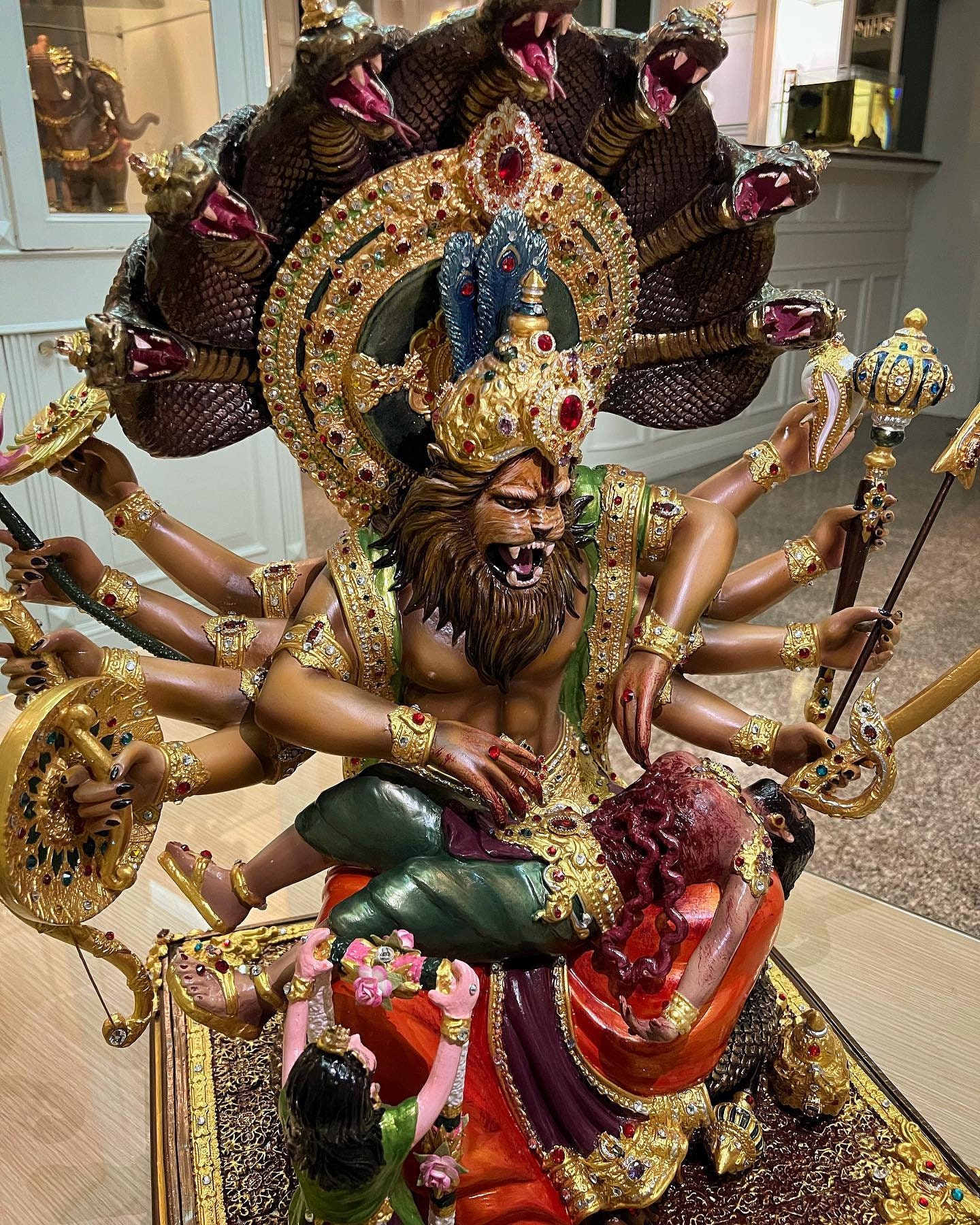 Large Narasimha Statue Narasimha Idol Silica Resin Work - Etsy