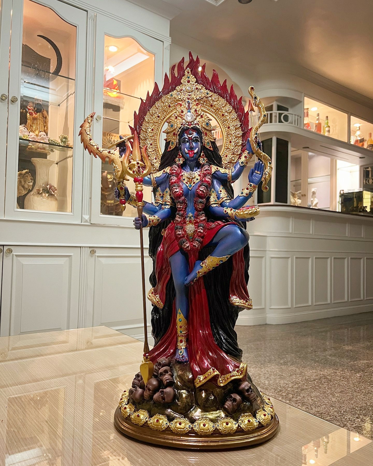 Kali Statue Silica Resin Work Goddess Kali Idol Kali Large Standing ...