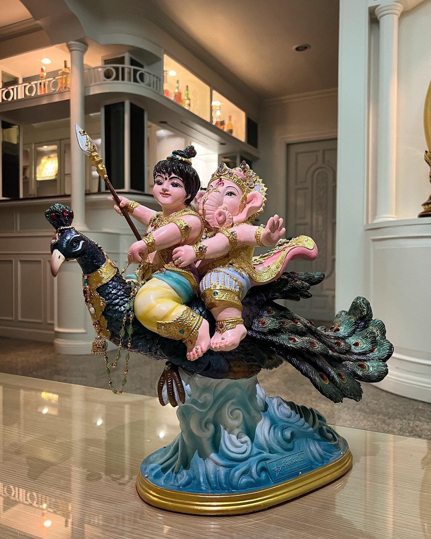 Ganesha & Murugan Height 41 Width 49 Depth 17 Cm Silica Resin Work ...