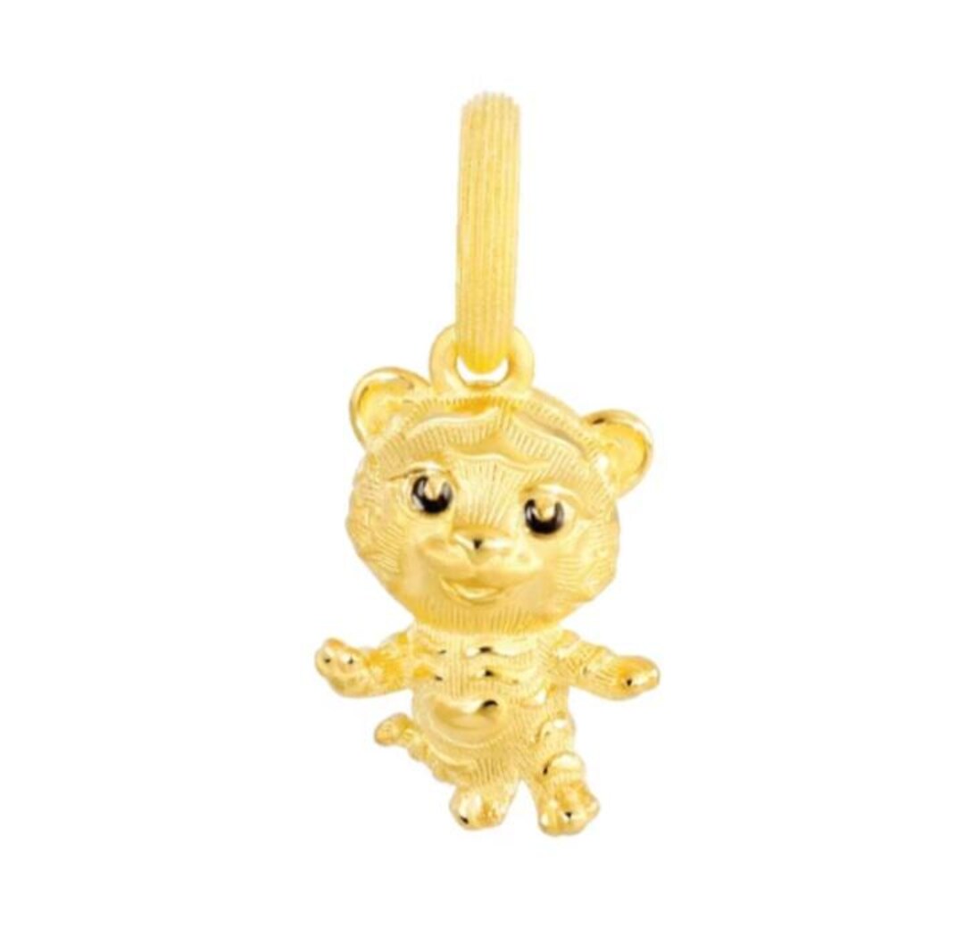 99% 24k Real Solid Gold Tiger Pendant Jewelry Animal Zodiac Signs - Etsy