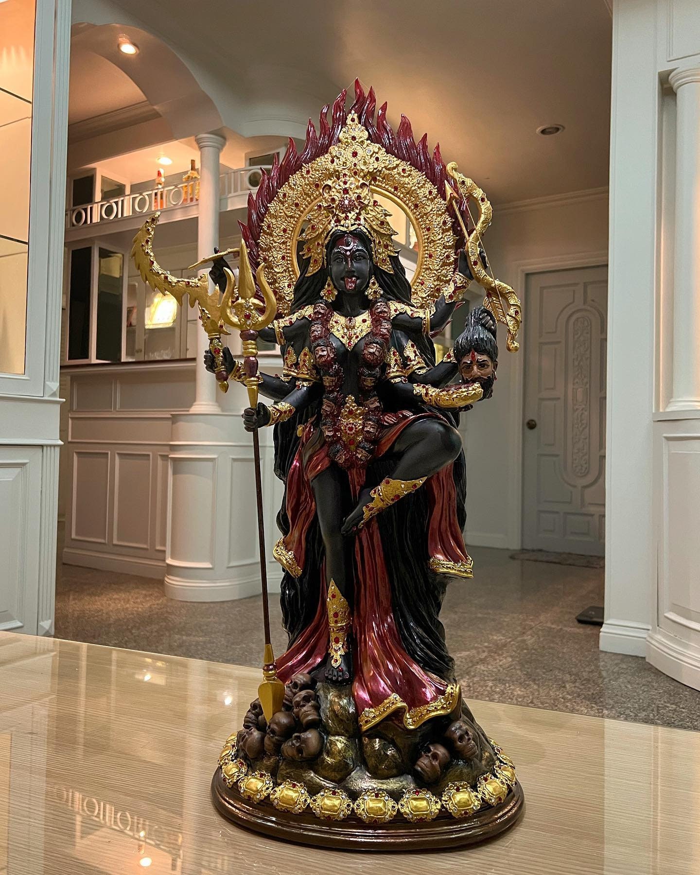 Kali Statue Silica Resin Work Goddess Kali Idol Kali Large Standing ...