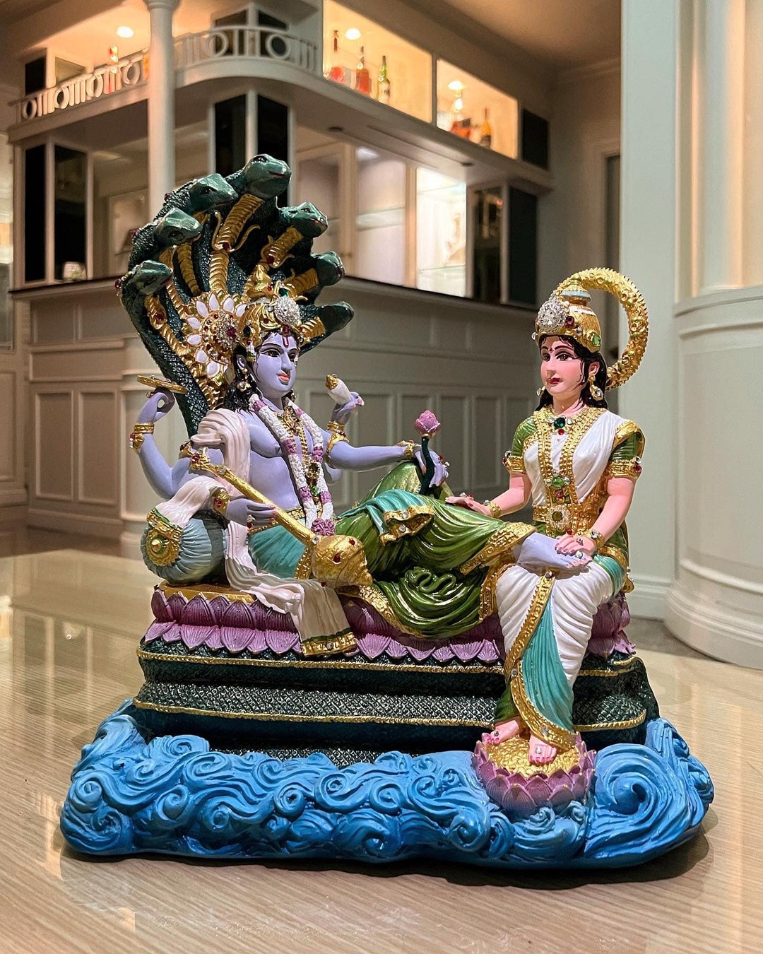 Lord Vishnu Vishnu Statue Narayana Silica Resin Work Vishnu - Etsy