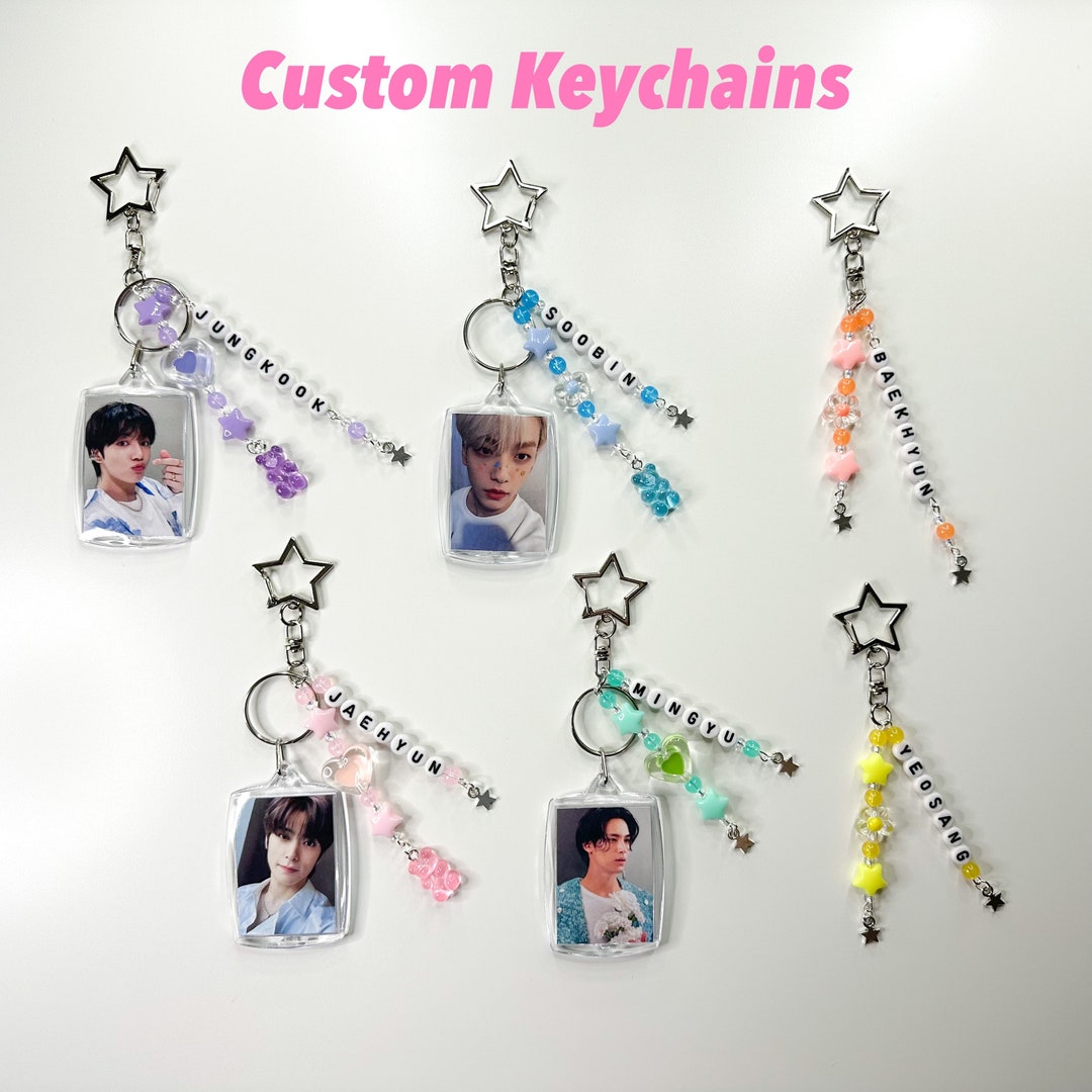 Custom K-pop Keychain photo Version - Etsy
