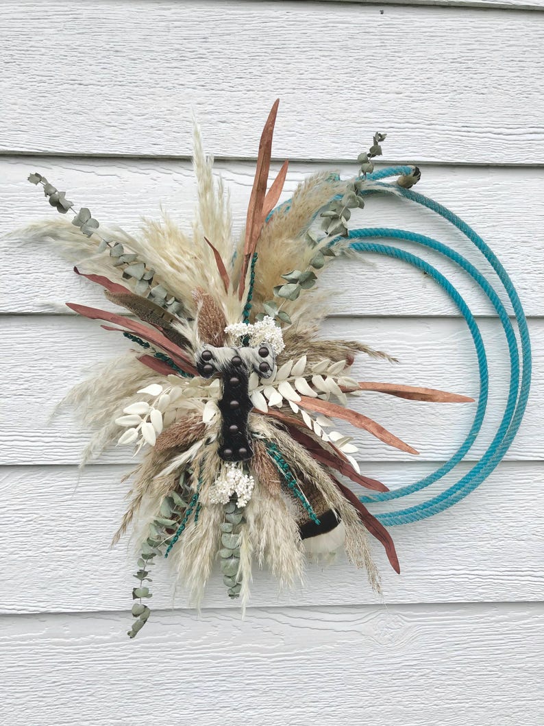 Western Wall Western Home Decor Western Lasso Wreath Room Decor Cowboy ...