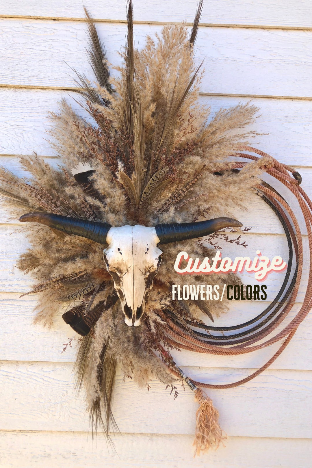 Lasso Wreath Front Door Decor Western Home Decor Rope Wreath Front Door ...