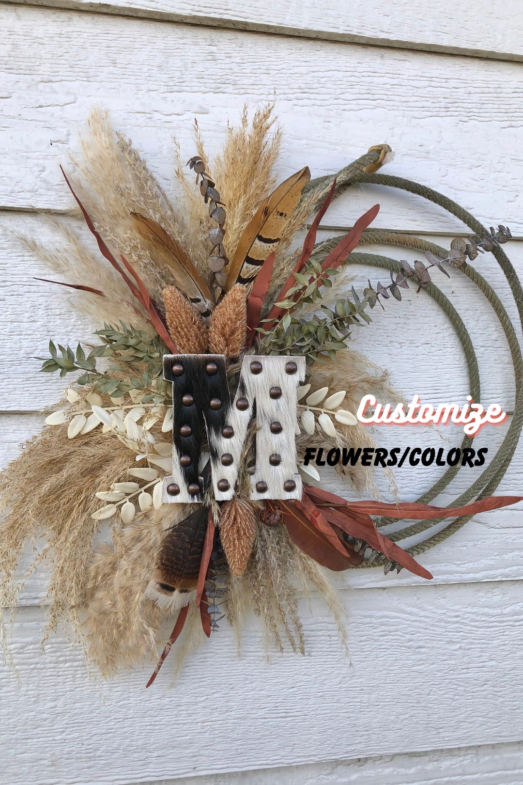 Lasso Wreath Western Decor Western Home Decor Living Room Western Wall ...