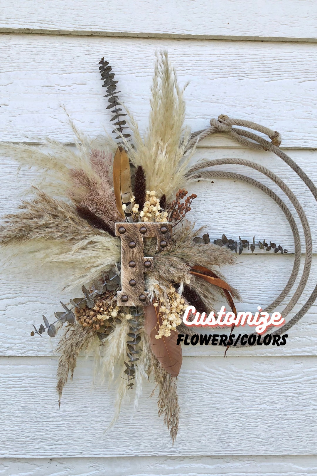Lasso Wreath Rustic Country Door Hanger Cowboy Lariat Rope Wreath ...