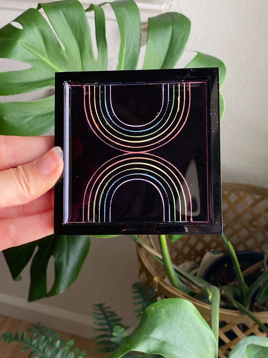 Double Rainbow Coaster, Pride Coaster, Pride Decor, Rainbow Decor ...