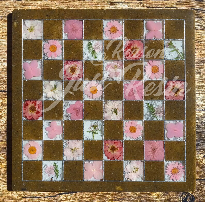 Made to Order Resin Flower Chess Set Real Flowers Pick Your - Etsy