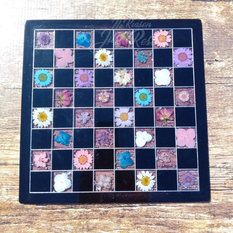 Made to Order Resin Flower Chess Set Real Flowers Pick Your - Etsy