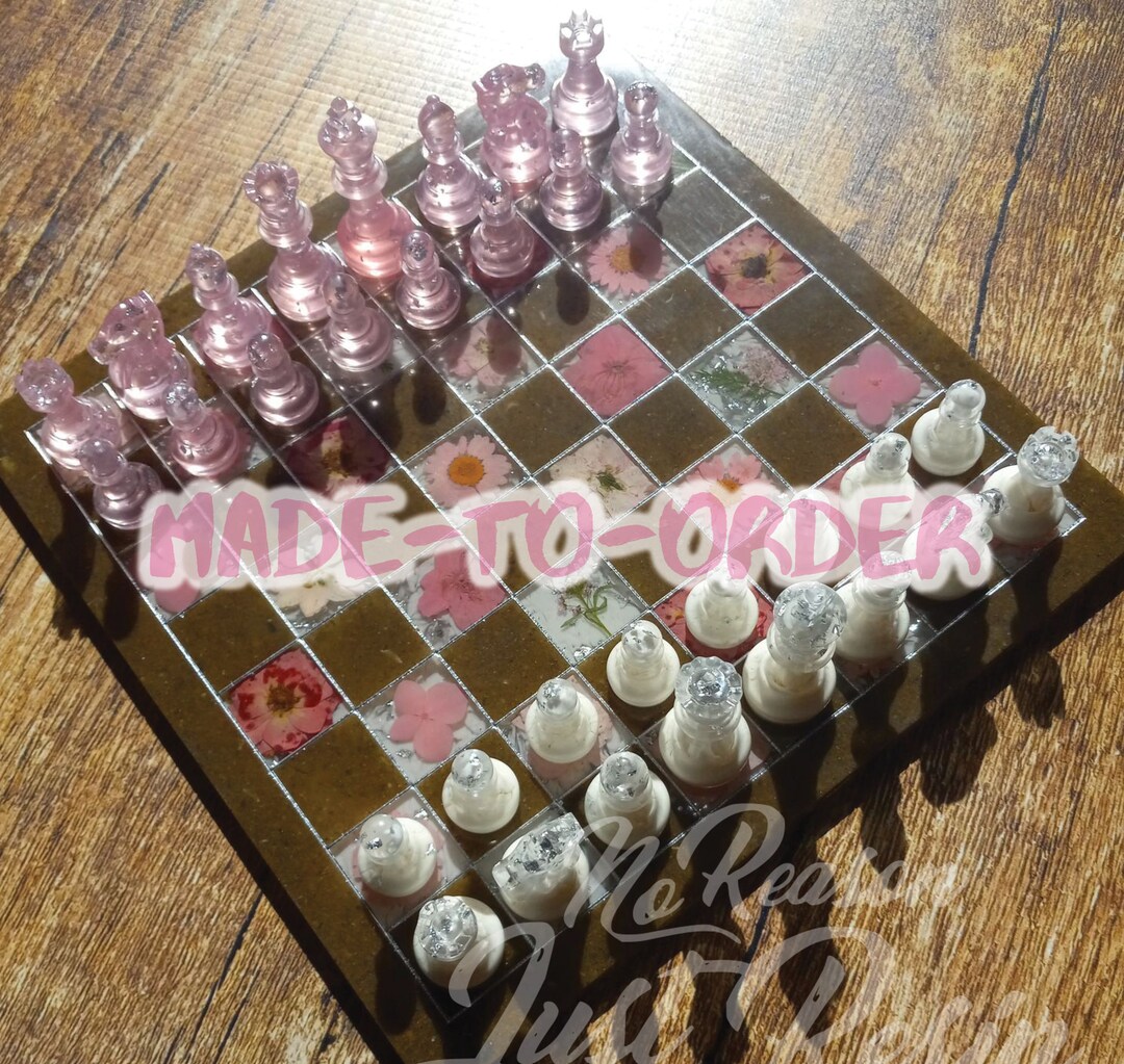 Made to Order Resin Flower Chess Set Real Flowers Pick Your - Etsy